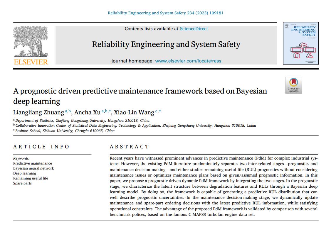 【论文】中心徐安察教授作为通讯作者在Reliability Engineering and System Safety期刊发表论文